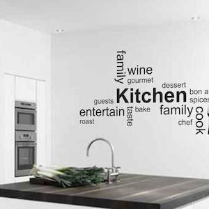 Kitchen Word Cloud - Wall Sticker - Contemporary - Vinyl Decal ...