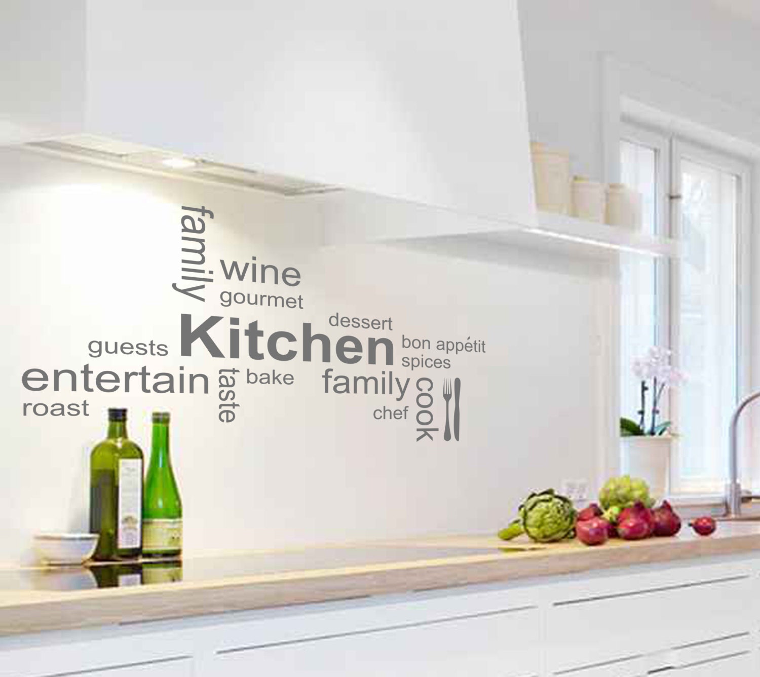 Kitchen Word Cloud - Wall Sticker - Contemporary - Vinyl Decal ...