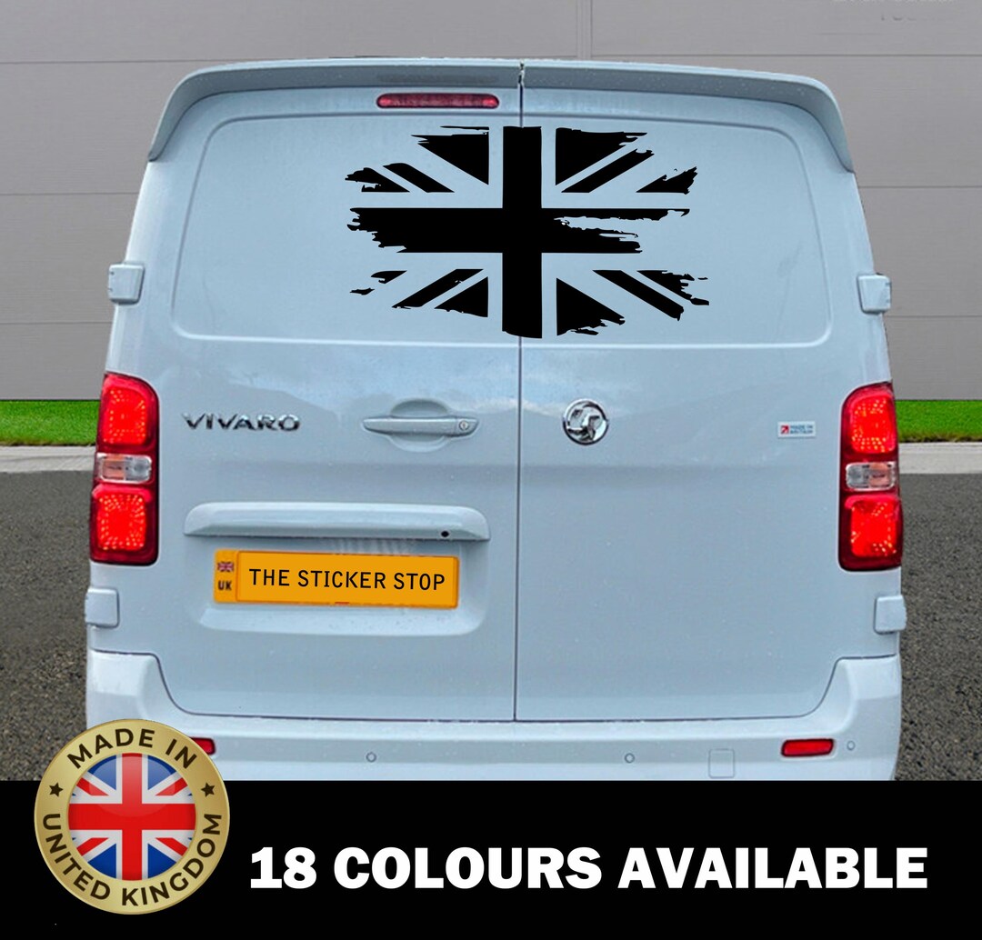 Union Jack Flag Decal Sticker Grunge Splat Splash Style Camper Van UK ...