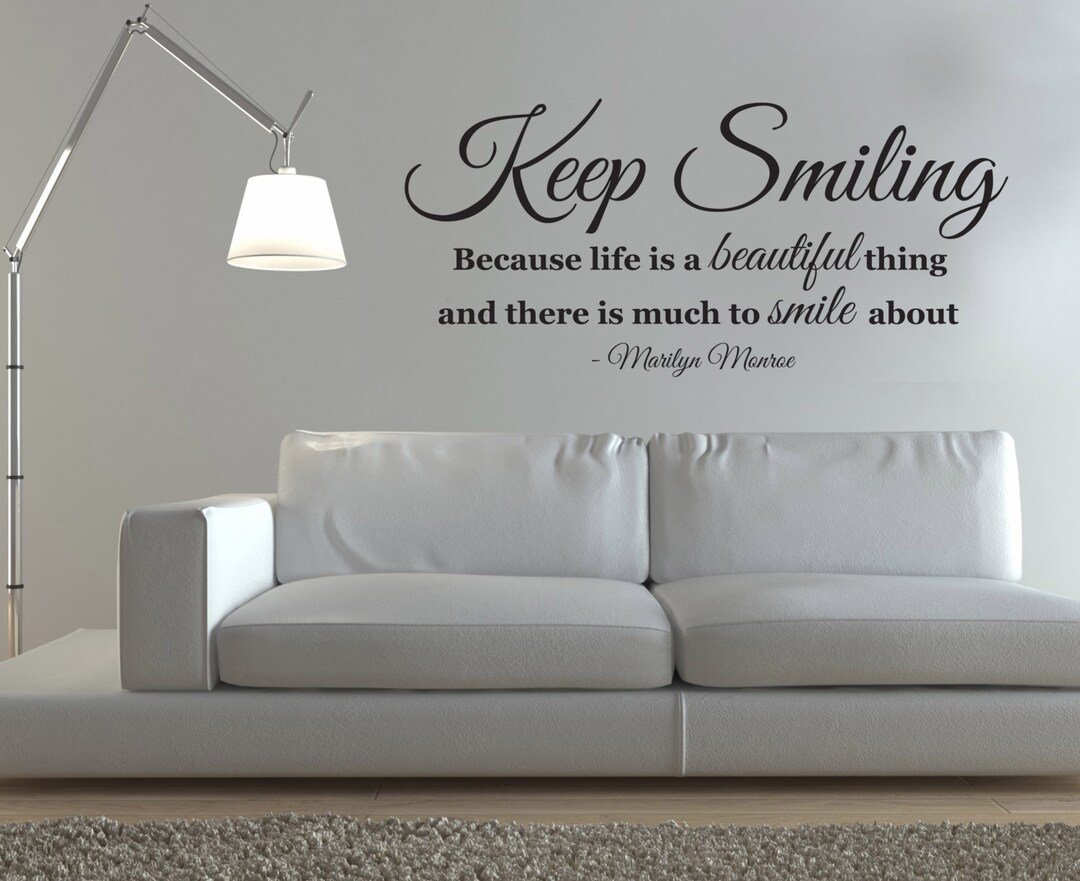Keep Smiling - Marilyn Monroe Quote - Wall Sticker - Contemporary ...