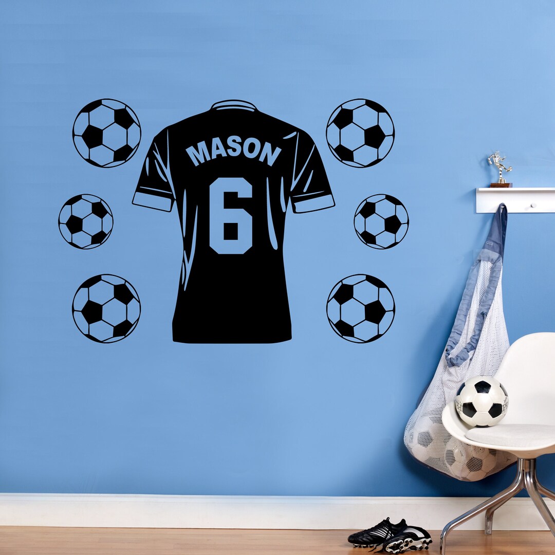 Personalised Football Shirt Vinyl Transfer Wall Sticker - Etsy