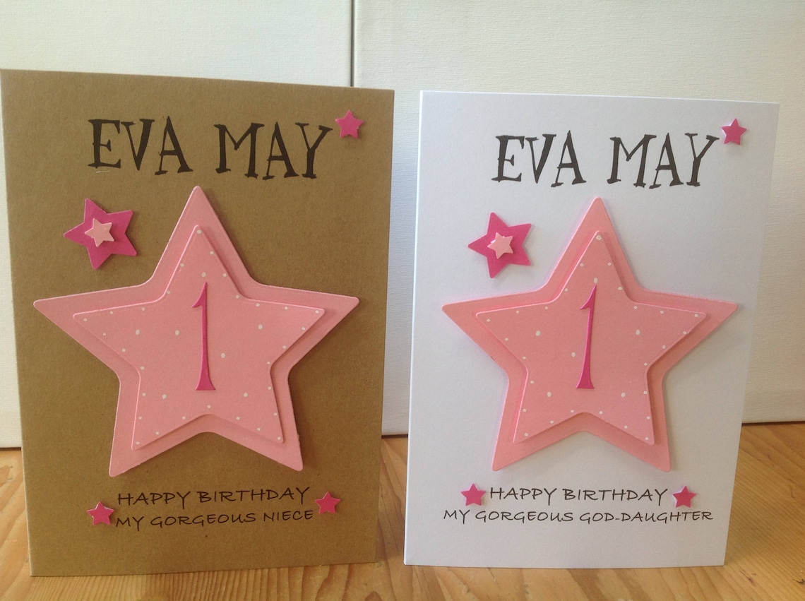 Handmade Personalised 1st Birthday Card Personalised With - Etsy UK