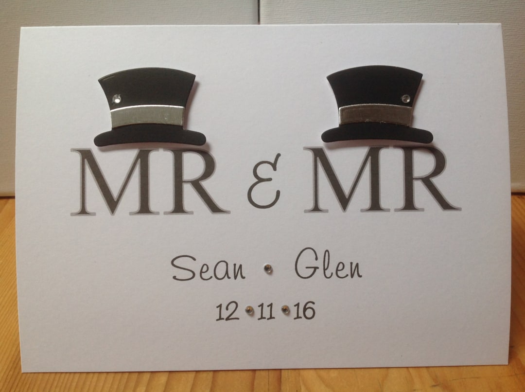 Handmade Personalised Mr & Mr Wedding Card/ Civil Partnership - Etsy