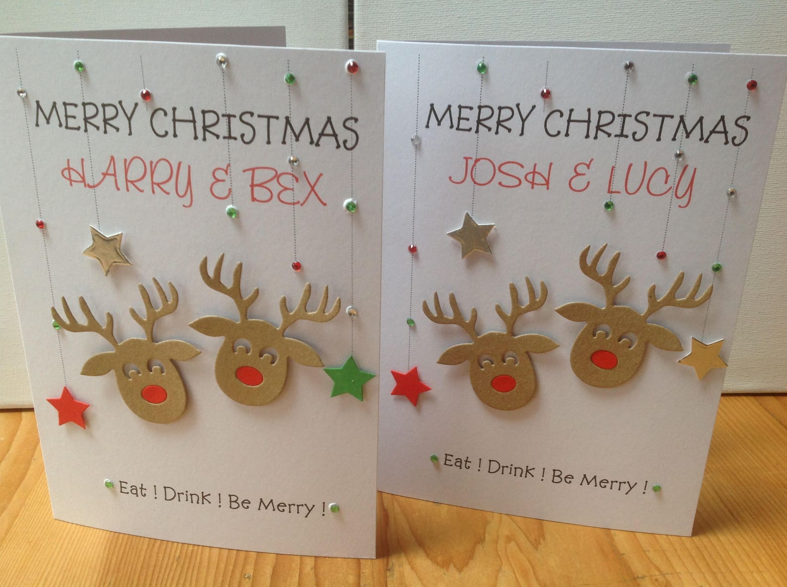 Handmade Personalised Couple Christmas Card Personalised With - Etsy UK