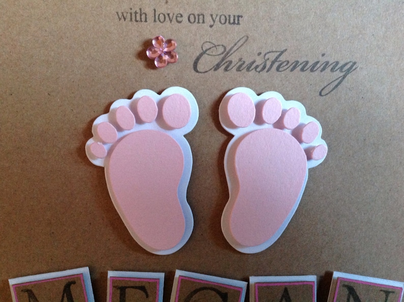 Personalised christening card girl | Etsy