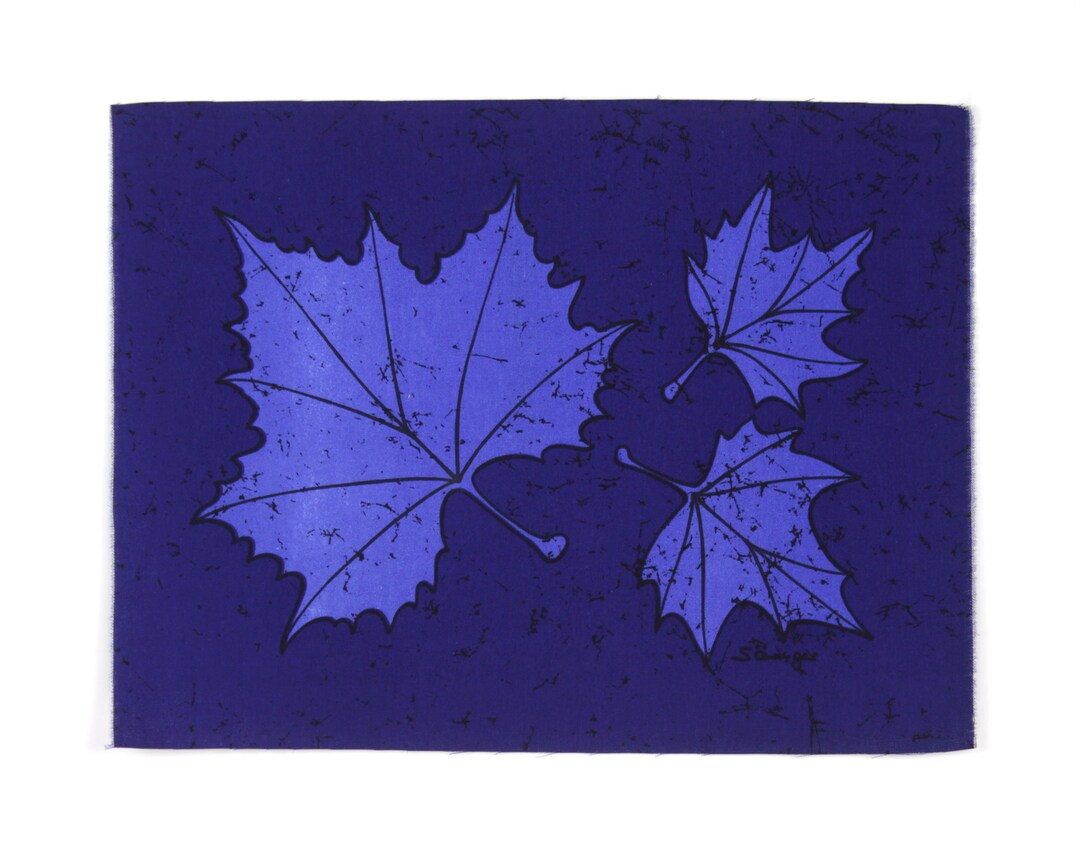 Genuine 1970s Leaf Pattern Fabric, 30cm X 41cm Size, Pop Art Style ...