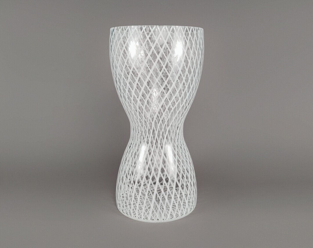 HUGE Vintage 1980s Murano Glass Hourglass Shaped Vase, by Stefano Toso ...