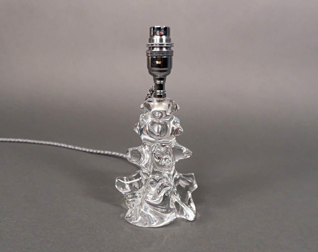 1960s Schneider Crystal Clear Glass Table Lamp, Unusual Spiky Abstract ...