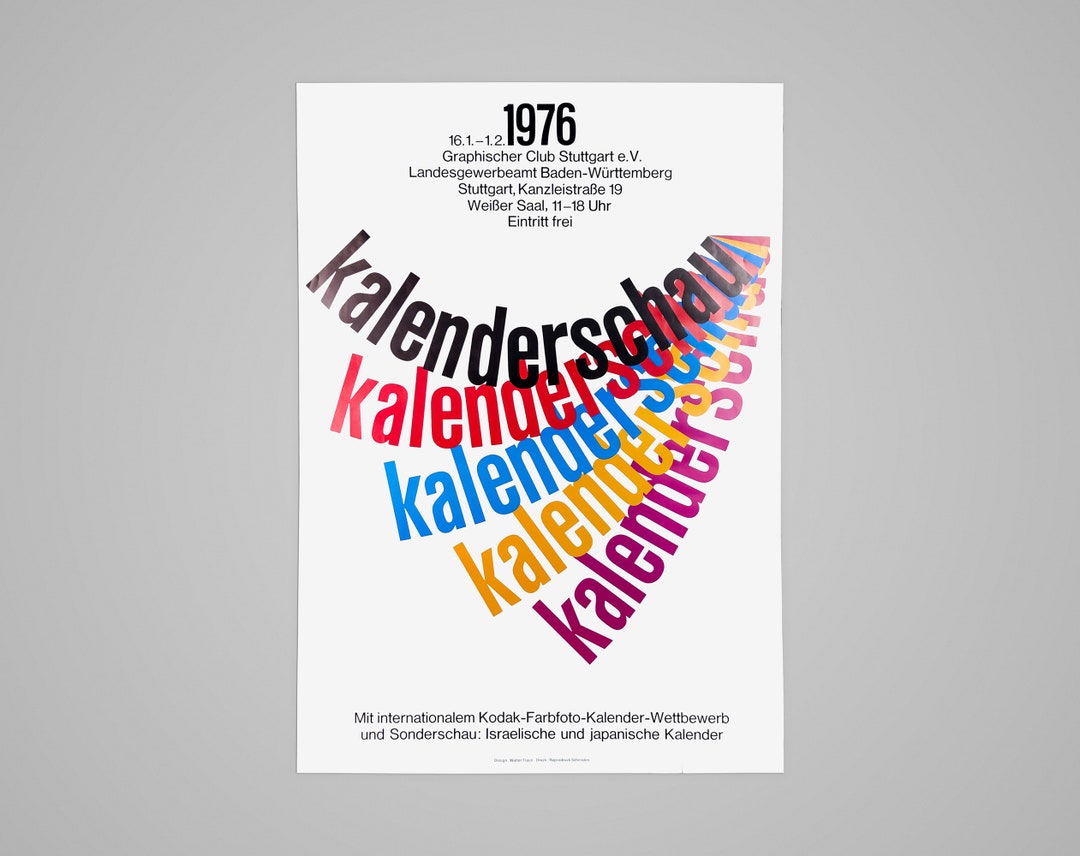Original Vintage 1970s "kalendarschau" Calendar Show Advertisement ...