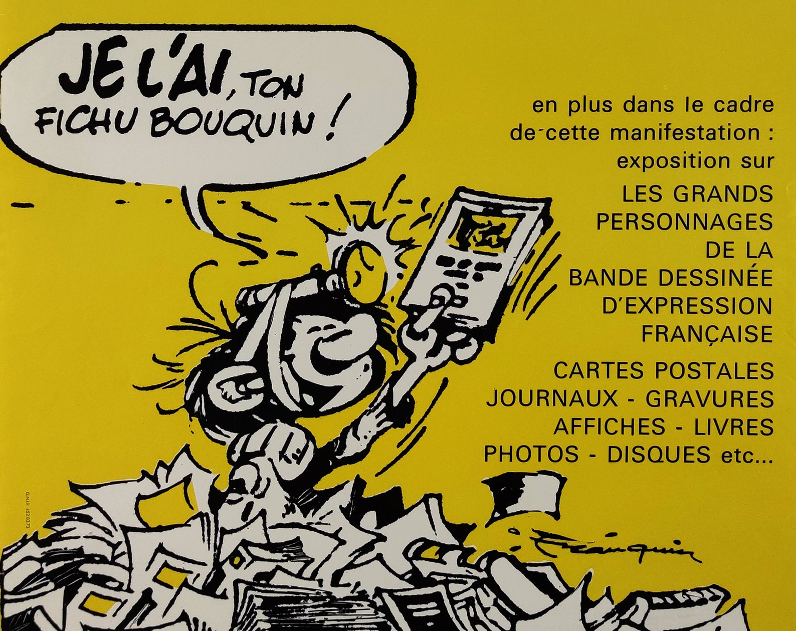 Original Vintage 1980s French Comic / Cartoonist Exhibition Poster ...