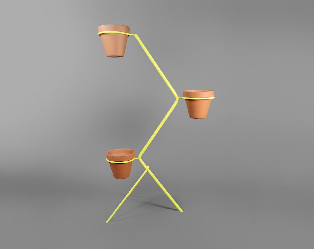 Original 1950s Bright Yellow Mid-century French Wrought Iron Plant Pot ...