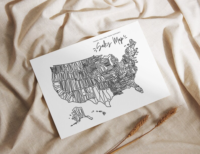 Sales Map Digital Download, Printable, PDF, PNG, Small Business Map ...