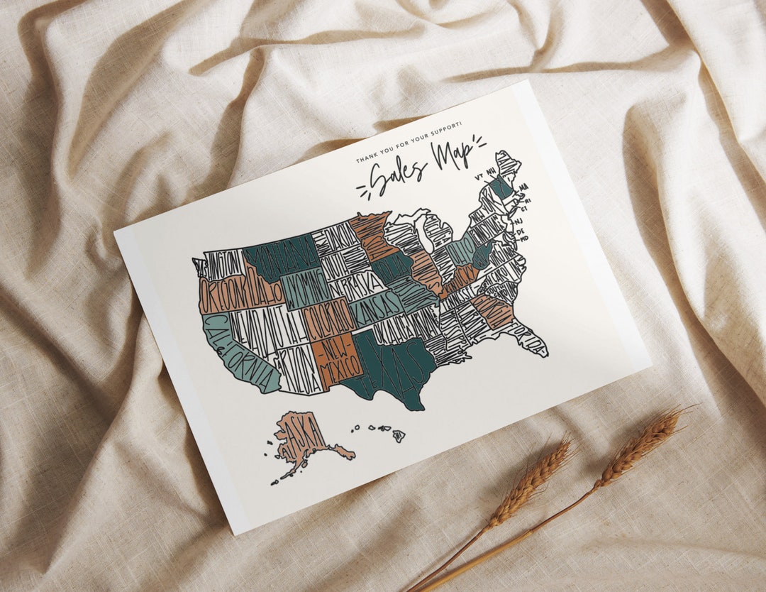 Sales Map Digital Download, Printable, PDF, PNG, Small Business Map - Etsy