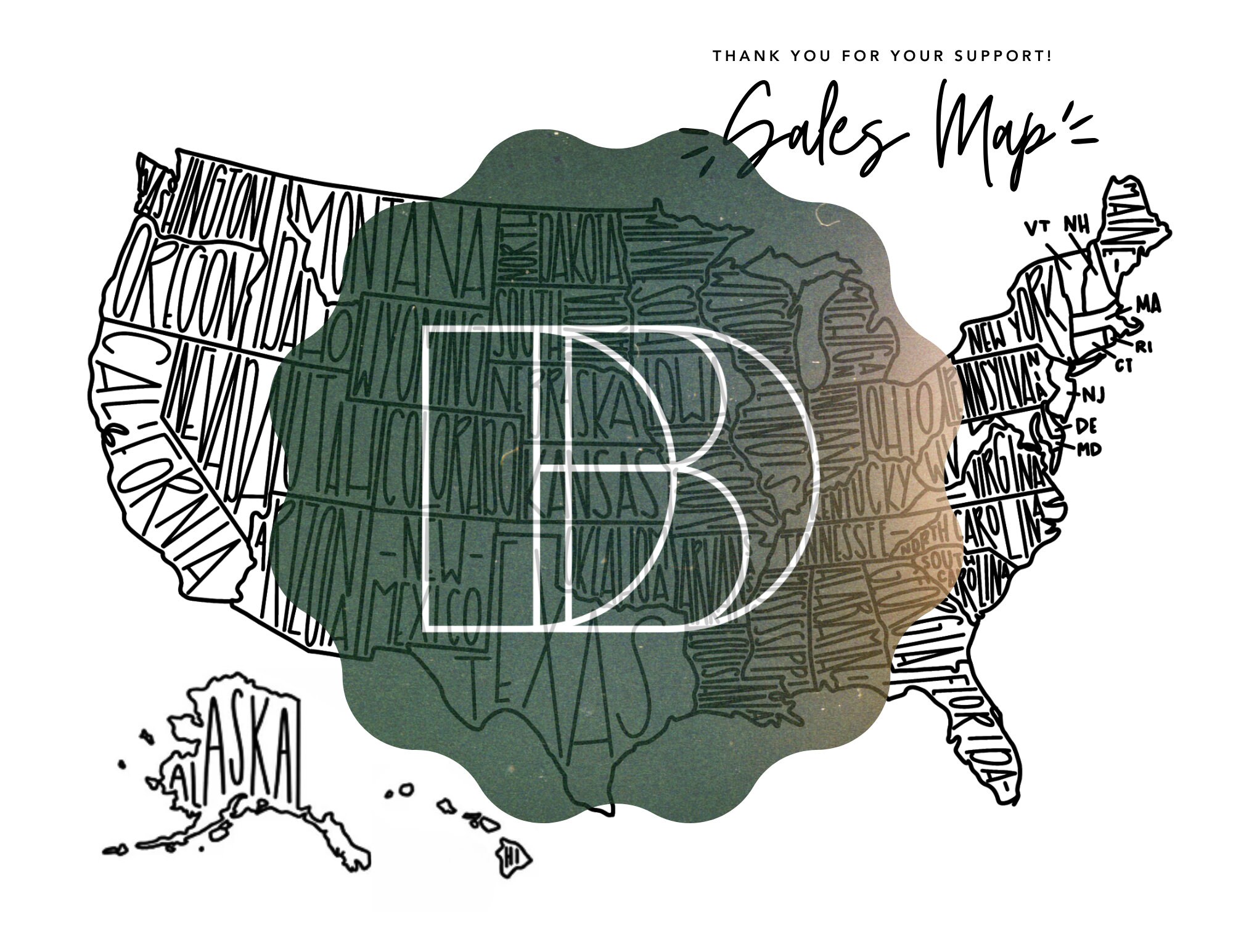 Sales Map Digital Download Printable Sales Tracker Small Business Tool ...