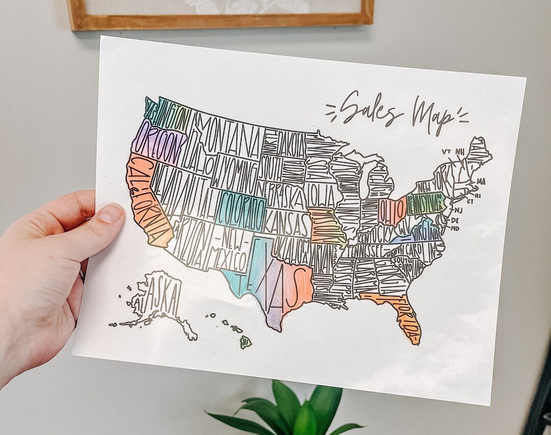 Sales Map Digital Download Printable Sales Tracker Small Business Tool ...