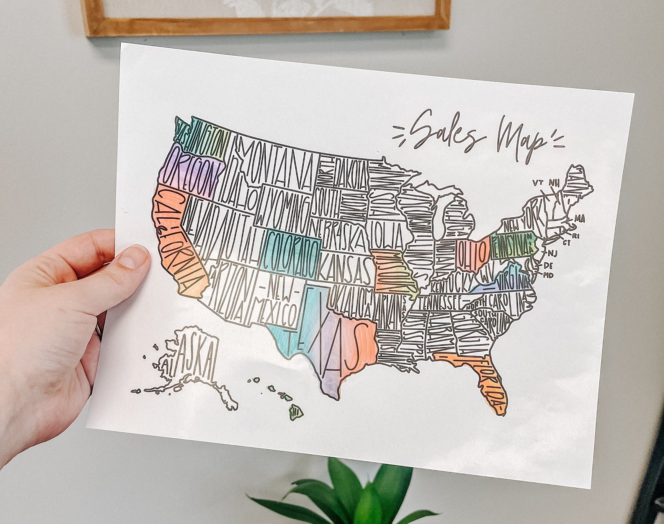 Sales Map Digital Download Printable Sales Tracker Small Business Tool ...