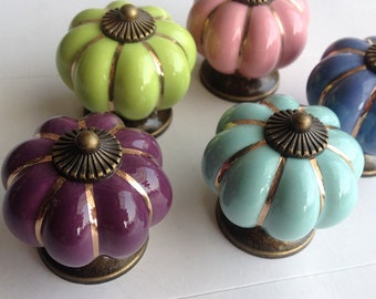 White Ceramic Dresser Knobs Pulls Drawer Pull Handles Knobs Gold Silver Kitchen Cabinet Door ...