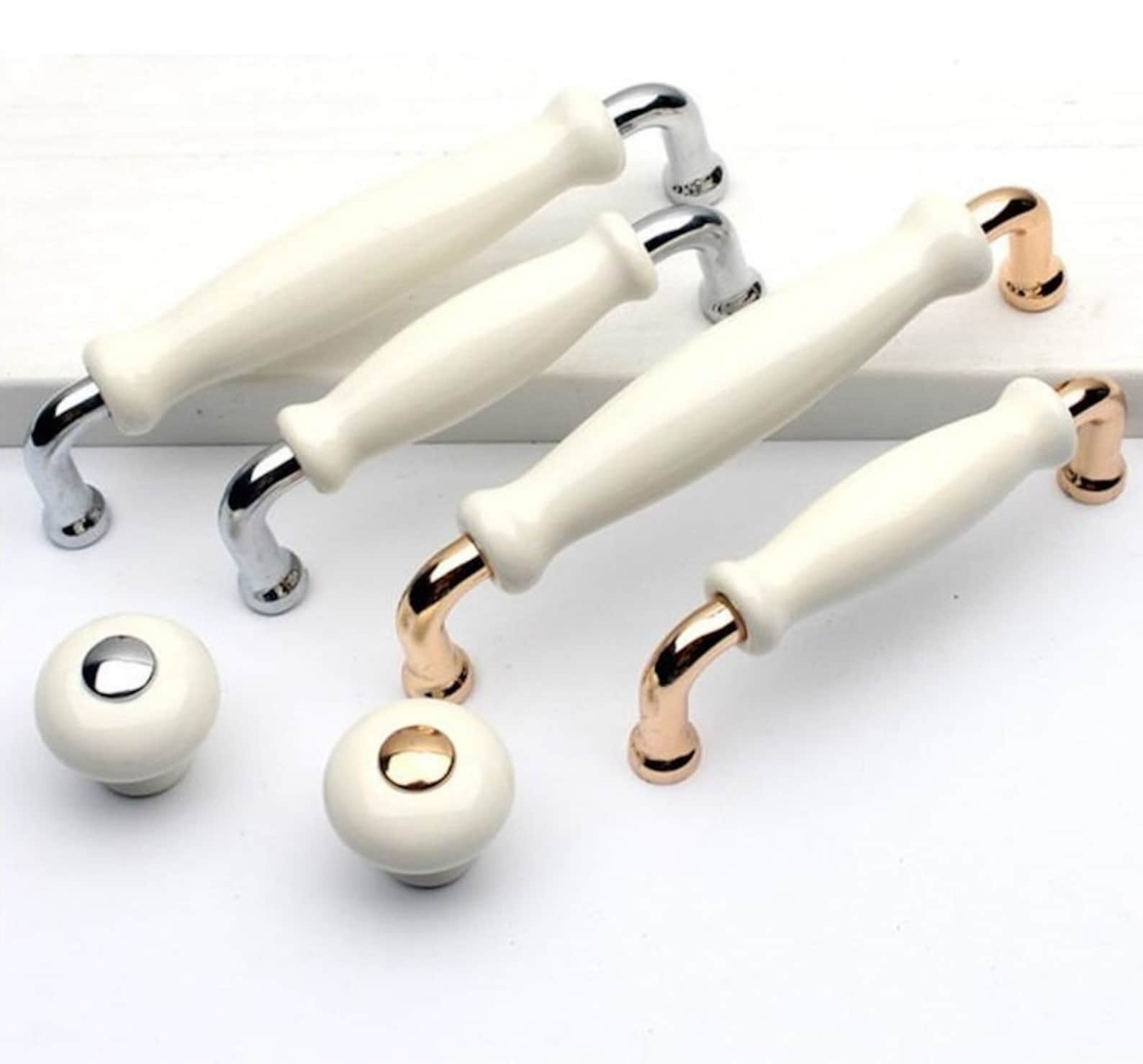 White Ceramic Dresser Knobs Pulls Drawer Pull Handles Knobs - Etsy