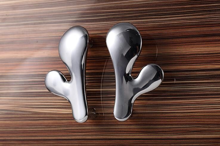 2.5 Unique Cabinet Pulls Handles Bright Silver Chrome | Etsy