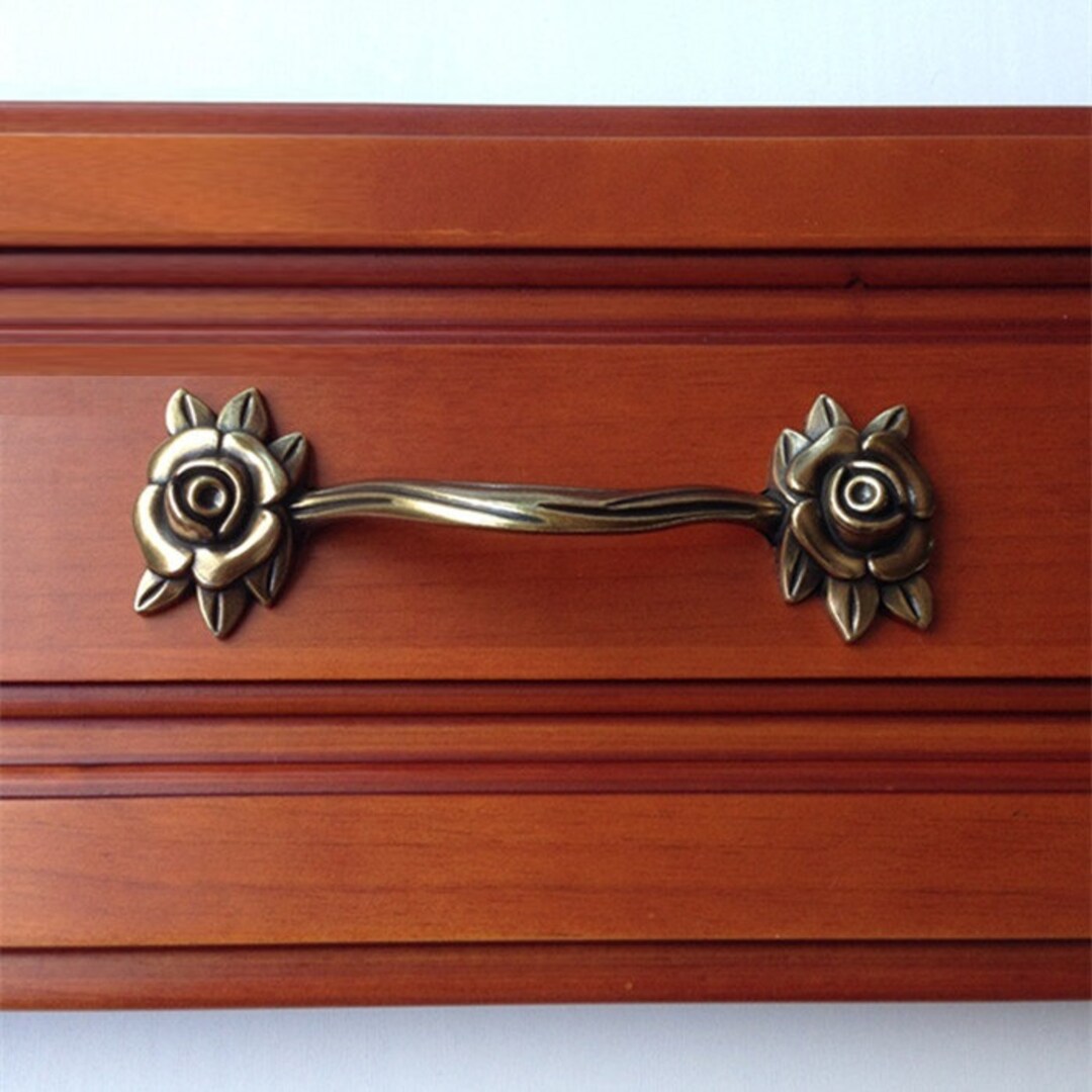 Drawer Handles Pulls Rose Flower Dresser Pulls Handles Knobs Antique ...