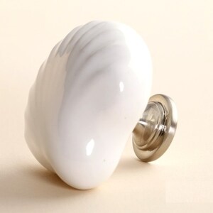Large Drawer Knobs Shell Dresser Knobs Pulls White Ceramic Seabeach Kitchen Furniture Cabinet ...
