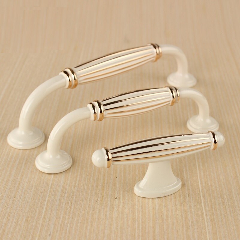 Dresser Knob Handle Drawer Pulls Handles Knobs White Gold - Etsy