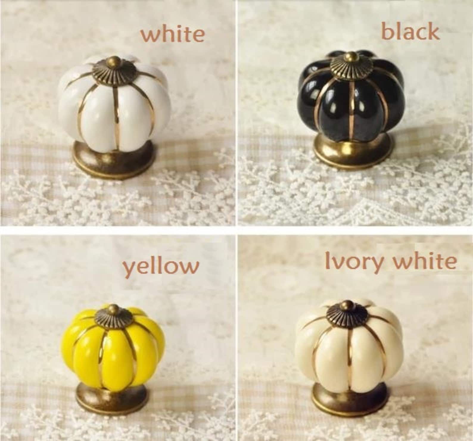 Pumpkin Knobs Dresser Knob Drawer Pulls Handles Knobs/ Ceramic - Etsy