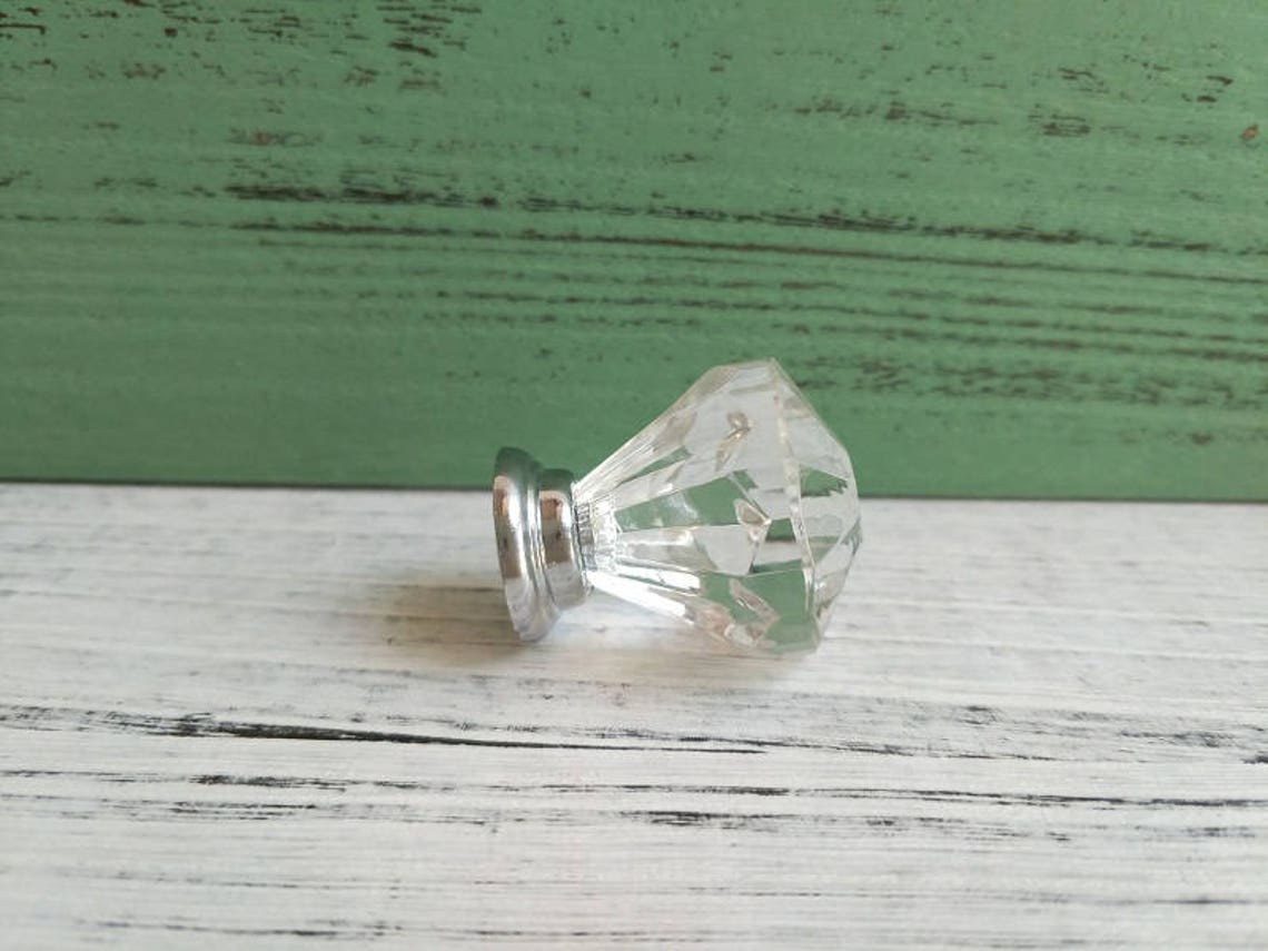 Organic Glass Knobs Clear Crystal Look Knobs Drawer Knobs - Etsy