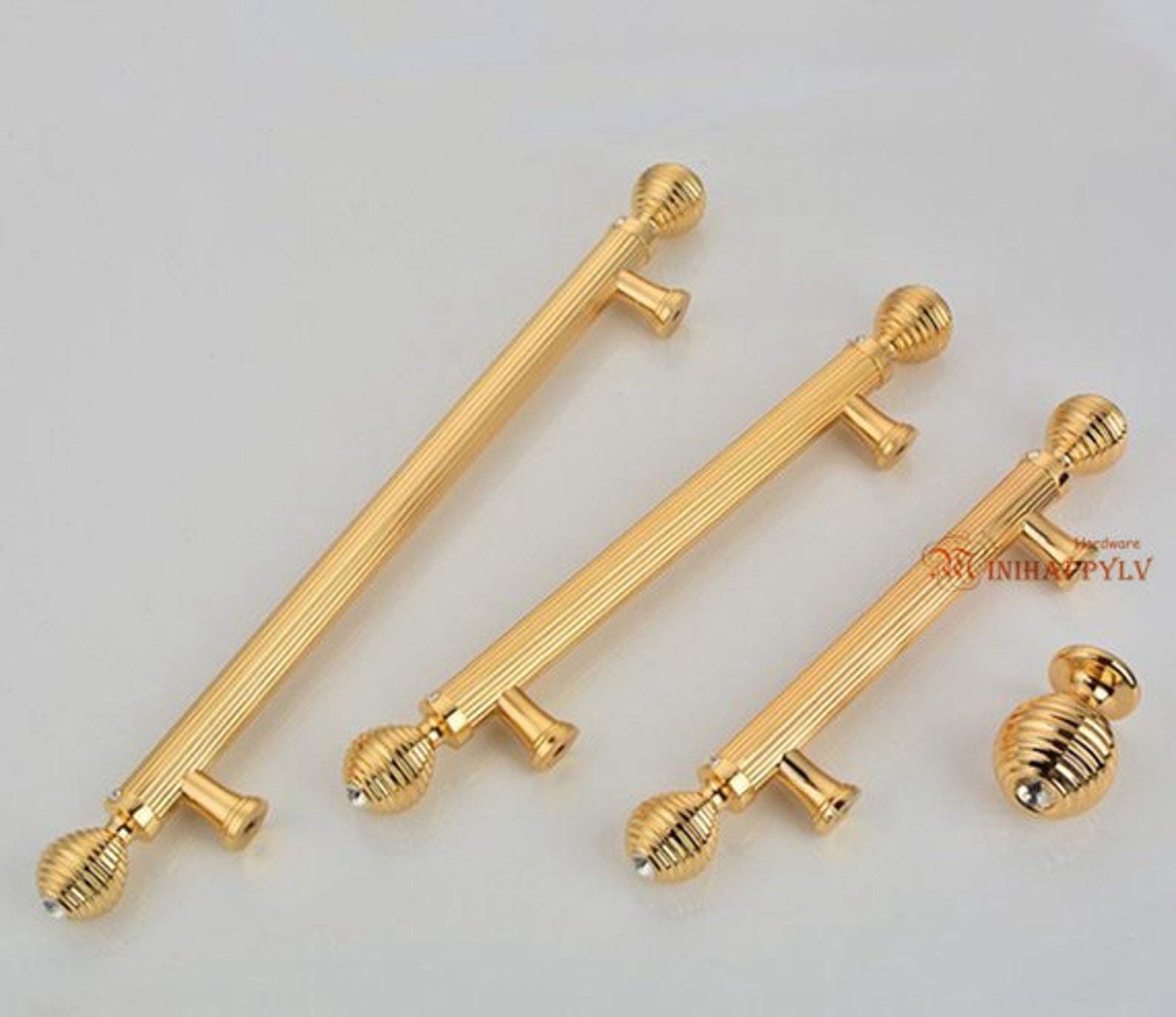 3.78'' 5'' 7.56'' Gold Crystal Handles - Etsy