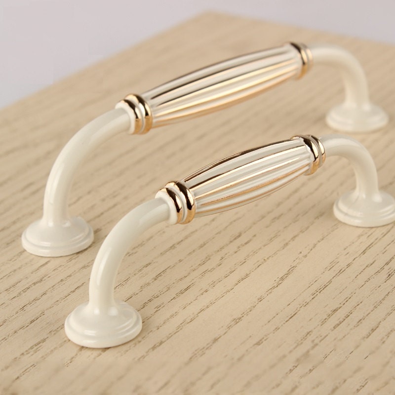 Dresser Knob Handle Drawer Pulls Handles Knobs White Gold - Etsy