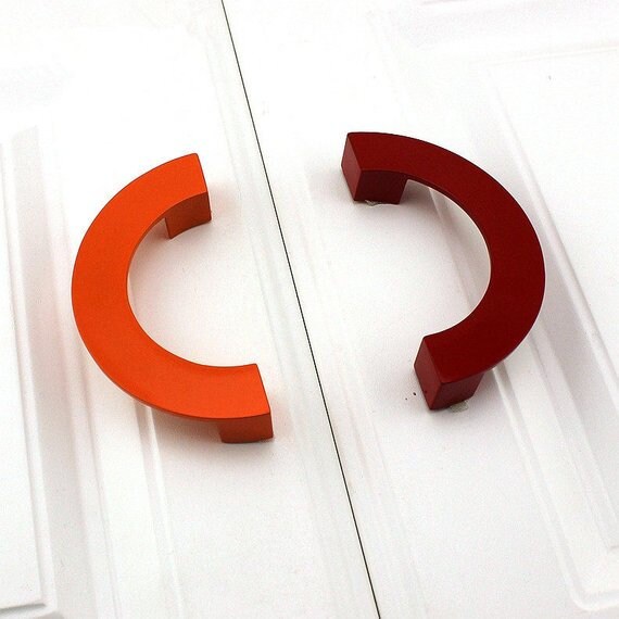 3.78 Colorful Drawer Pulls Handles Semicircle Handles | Etsy