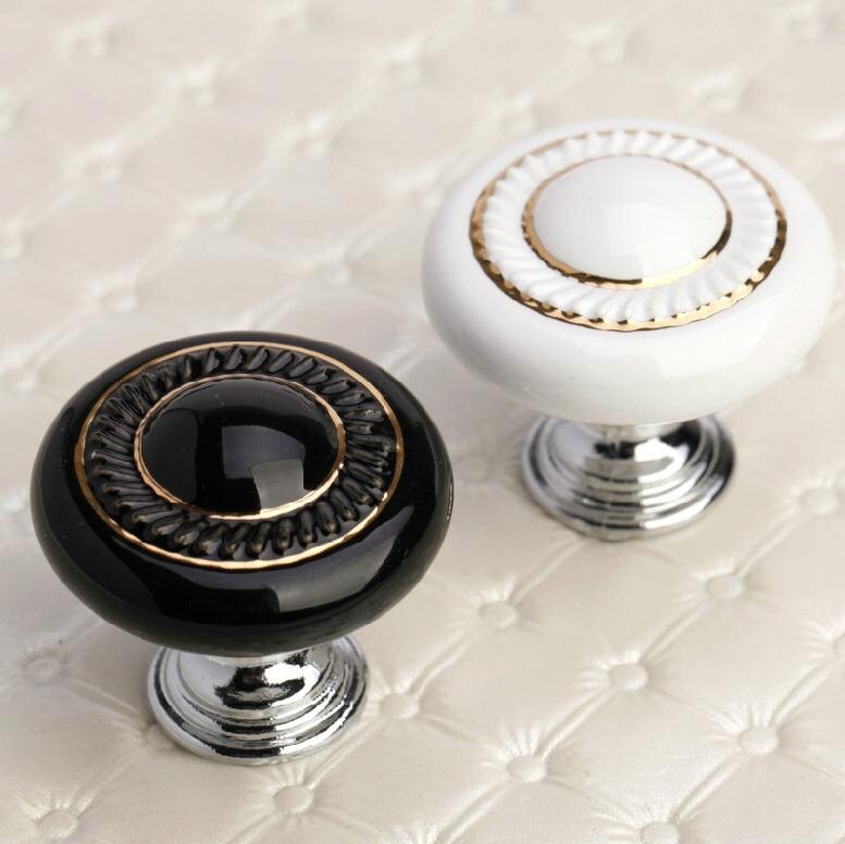Dresser Knobs Drawer Knobs Pulls Handles / White Black Silver | Etsy