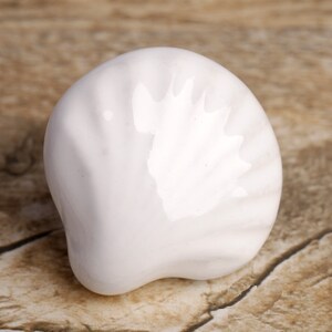 Large Drawer Knobs Shell Dresser Knobs Pulls White Ceramic Seabeach Kitchen Furniture Cabinet ...