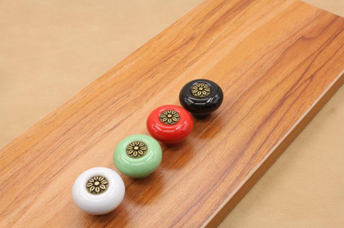 Colorful Knobs Dresser Knob Drawer Pulls Handles Ceramic Knobs - Etsy