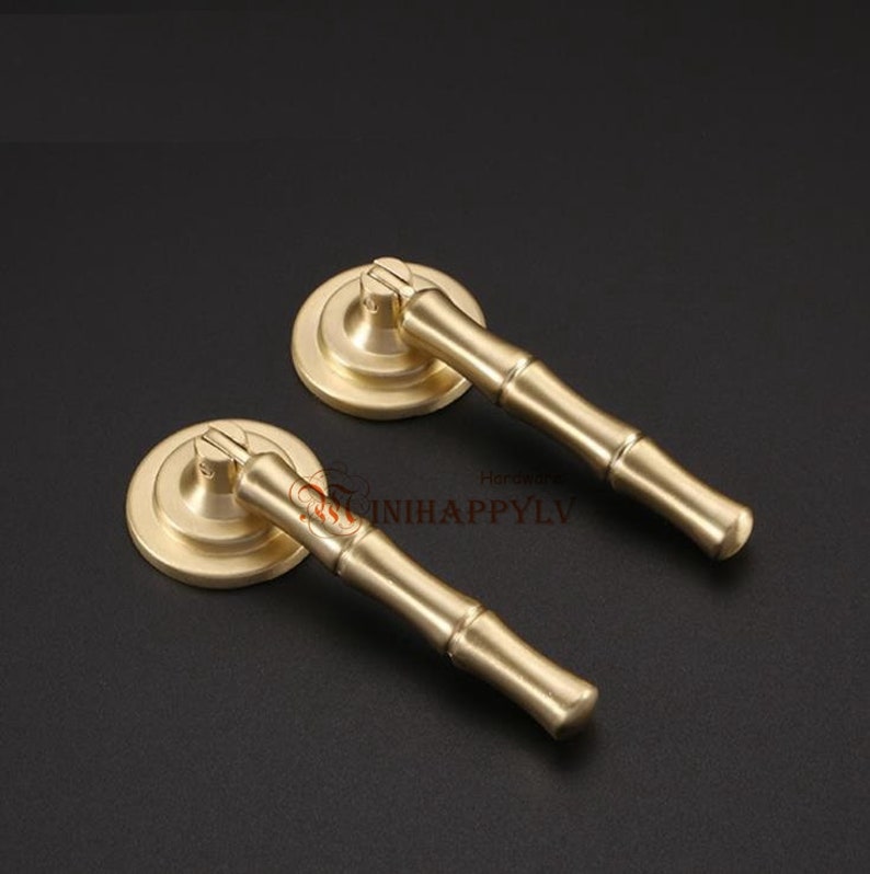 Bamboo-joint Drop Pendant Knobs Brushed Brass Gold Cabinet | Etsy