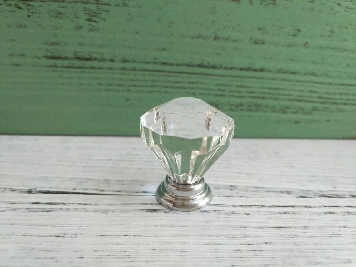 Organic Glass Knobs Clear Crystal Look Knobs Drawer Knobs - Etsy