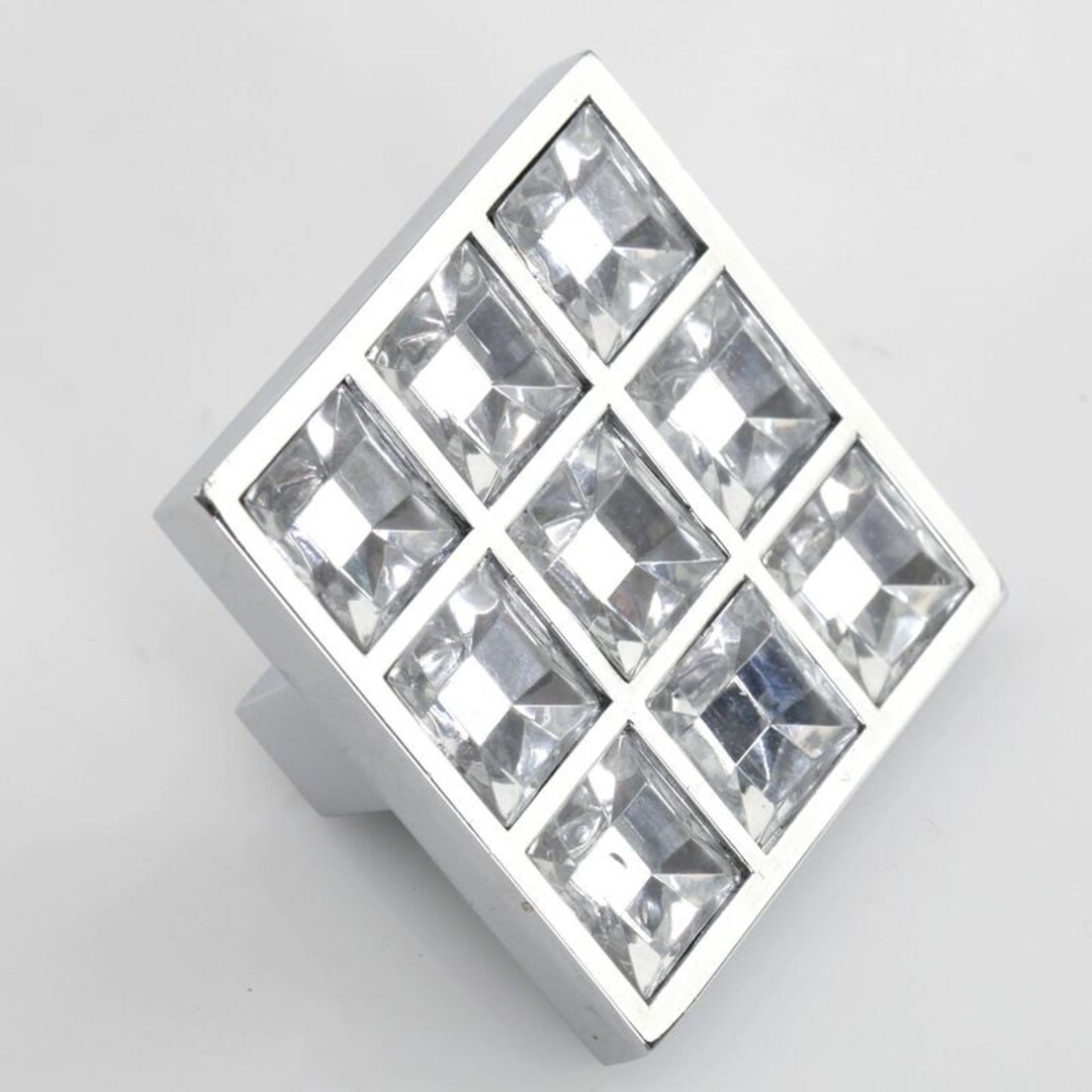 Crystal Knob Glass Knobs Dresser Knob Clear Square Drawer Knobs Pulls ...