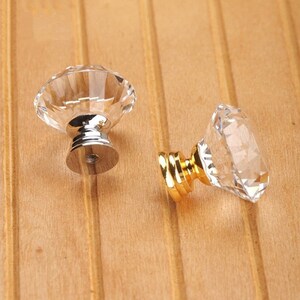 Gold Silver Glass Knobs Dresser Knobs Pulls Drawer Knobs Pulls Handles Crystal Knobs Handles ...