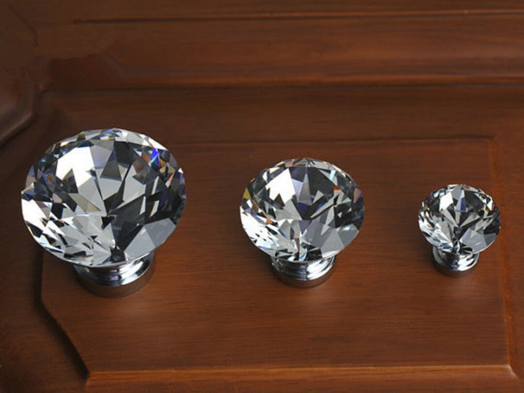 Glass Knobs / Clear Crystal Knob / Drawer Knobs / Dresser Pulls Handles ...