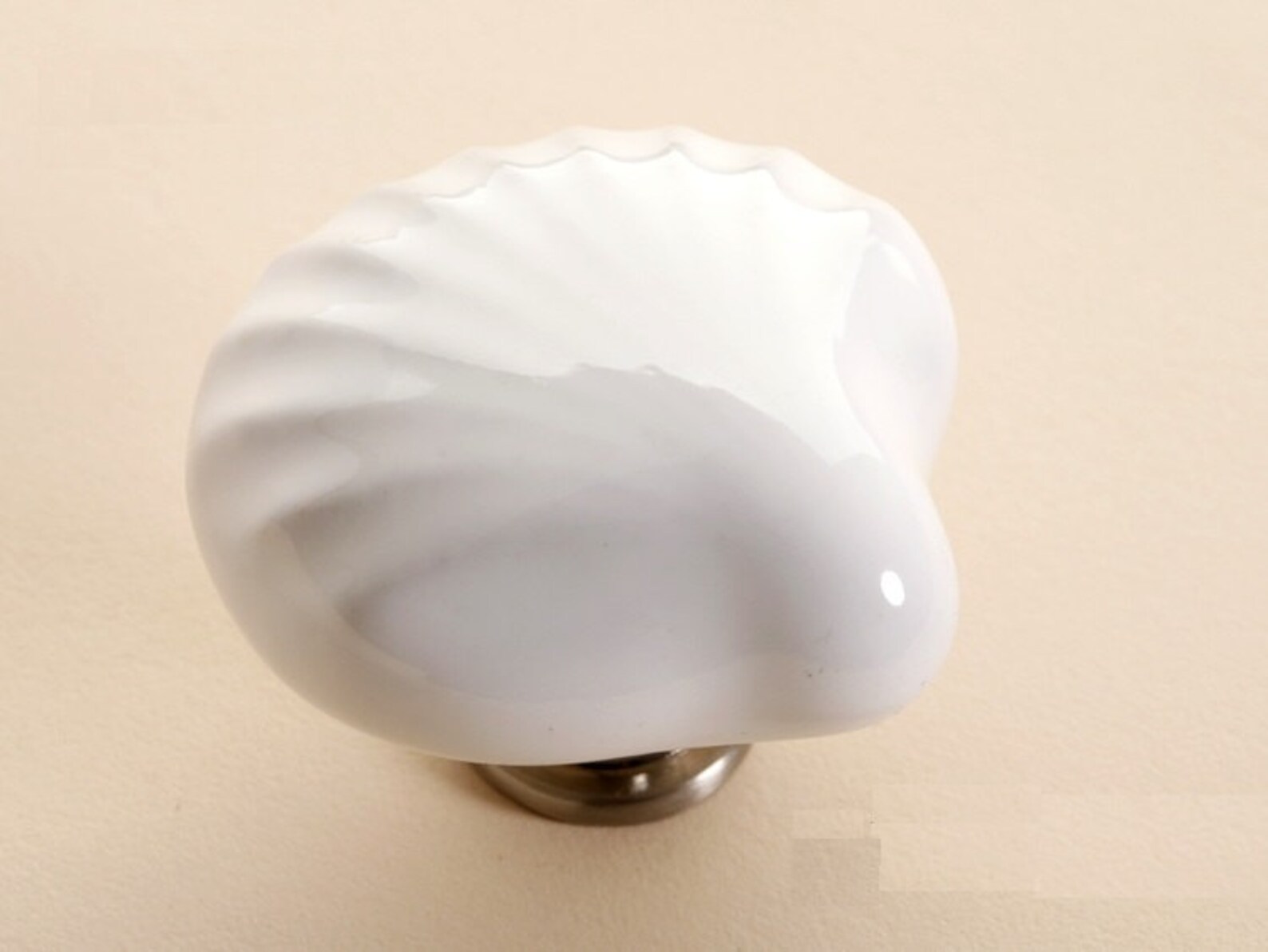 Large Drawer Knobs Shell Dresser Knobs Pulls White Ceramic - Etsy