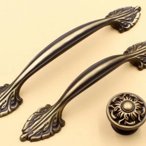 Leaf Drawer Pulls Handles Knobs Kitchen Cabinet Door Handles Pulls ...