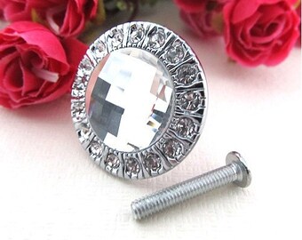 Gold Crystal Knobs Glass Dresser Knob Handle Drawer Pull | Etsy