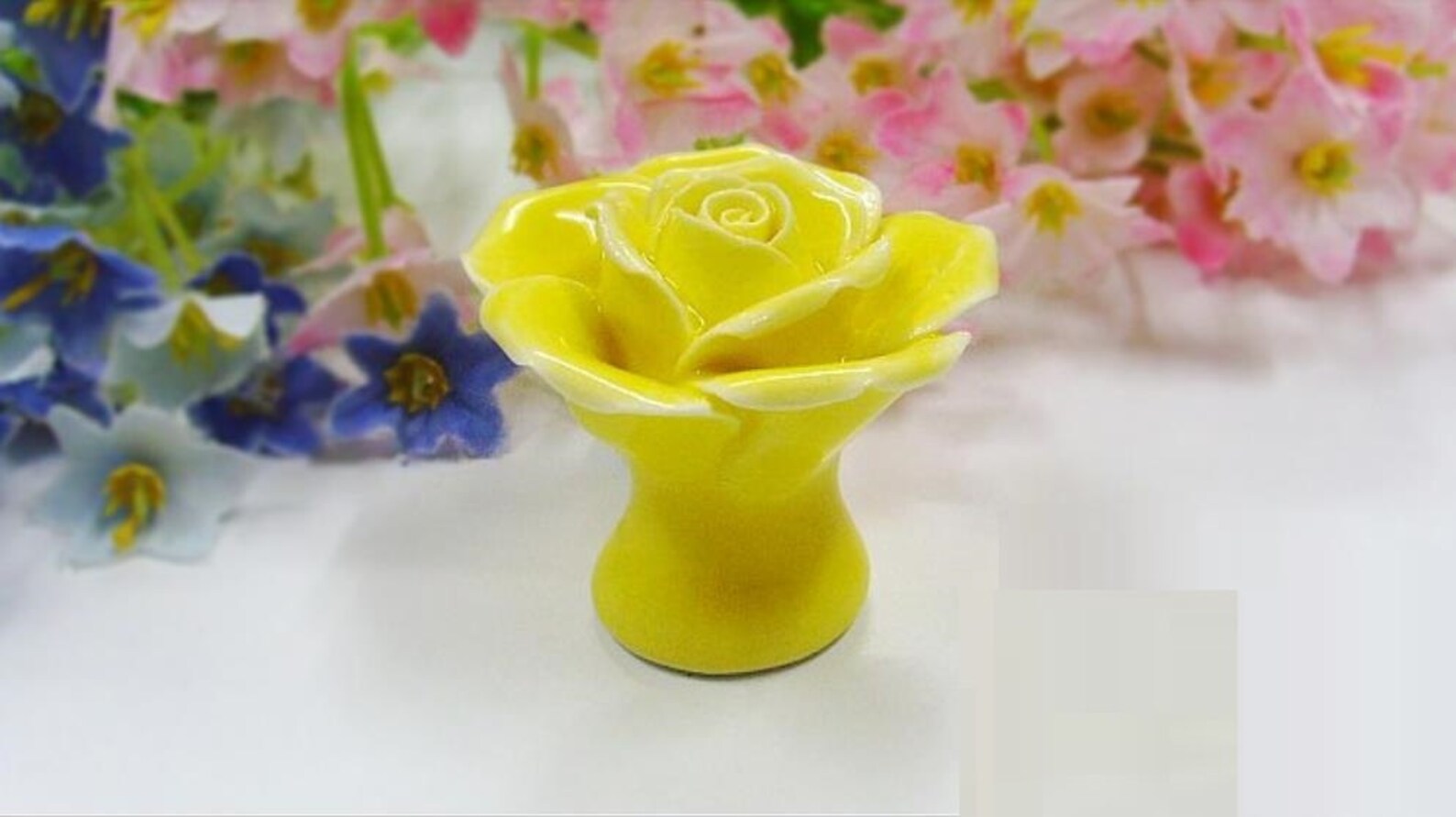 Yellow Knobs Rose Flower Knobs Handles Pulls Dresser Knobs - Etsy