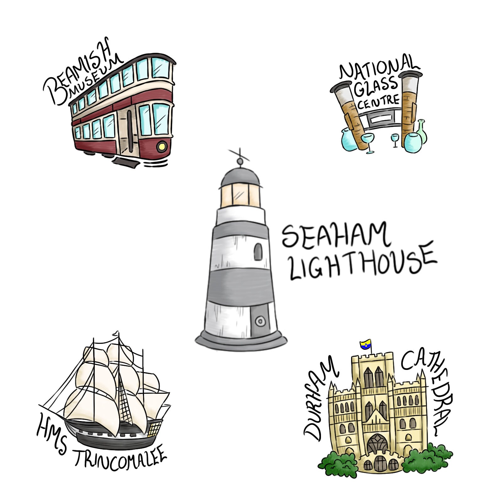 Trio of Art Prints Sights of Seaham Historic Hartlepool - Etsy