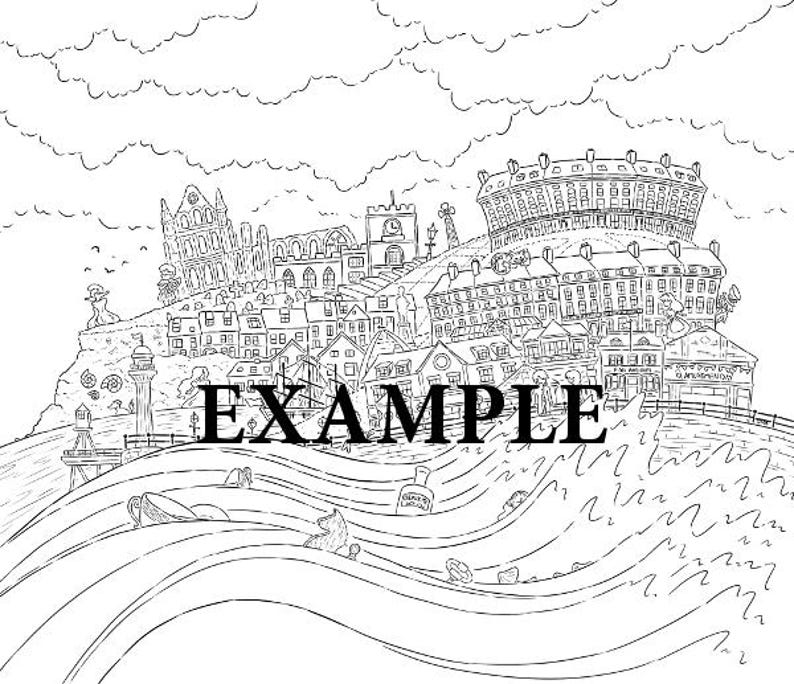 Set of Three A3 Colouring Posters Seaham Hartlepool Whitby - Etsy