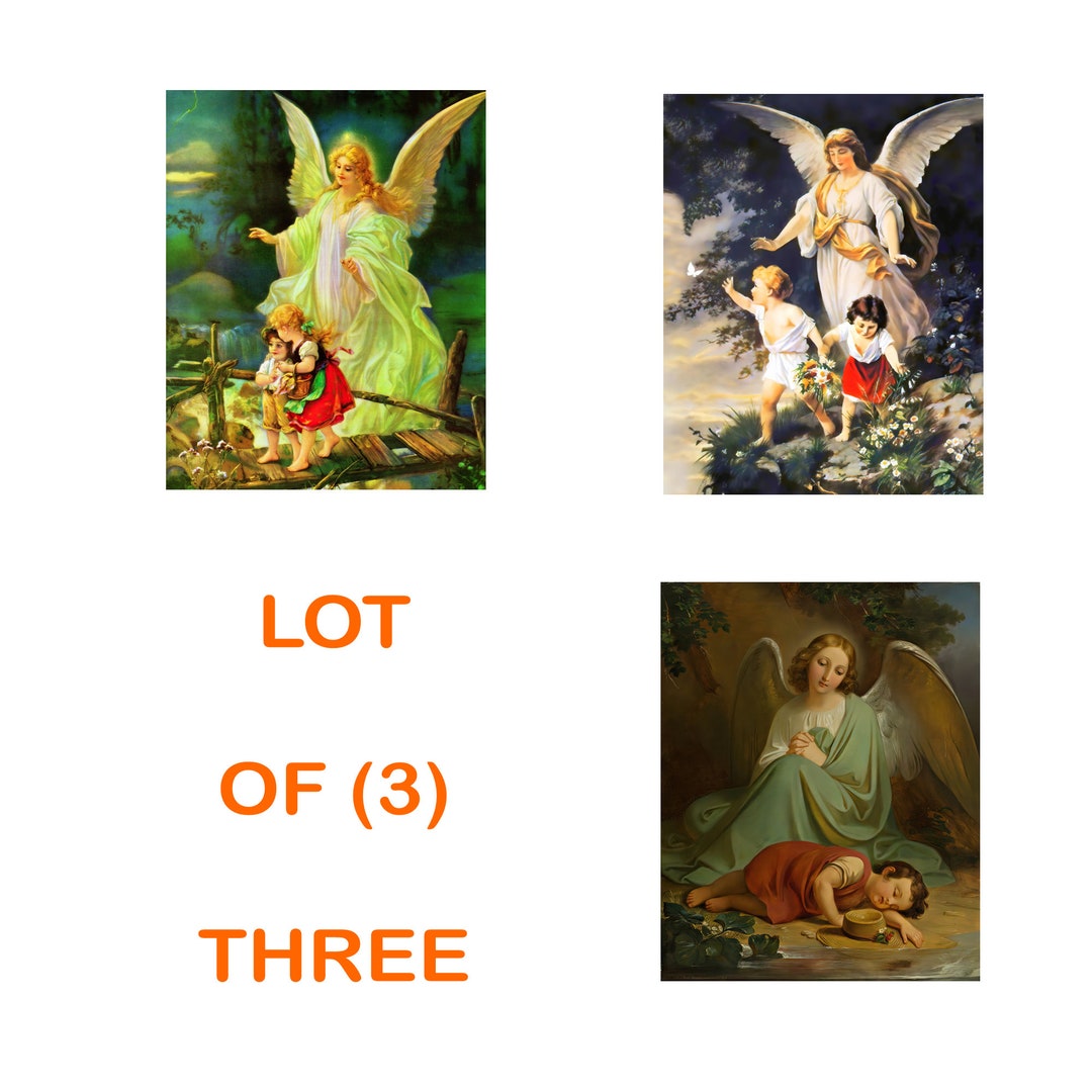 8"x10" DIGITAL Guardian Angel Lot of 3 DIY Posters Digital Printable ...