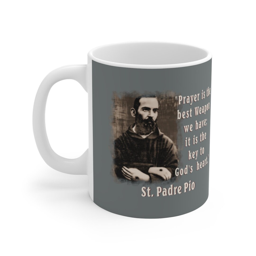 Padre Pio Catholic Saint White Ceramic Mug A-102821 - Etsy