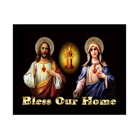 Sacred Heart Of Jesus Immaculate Heart Of Mary Poster