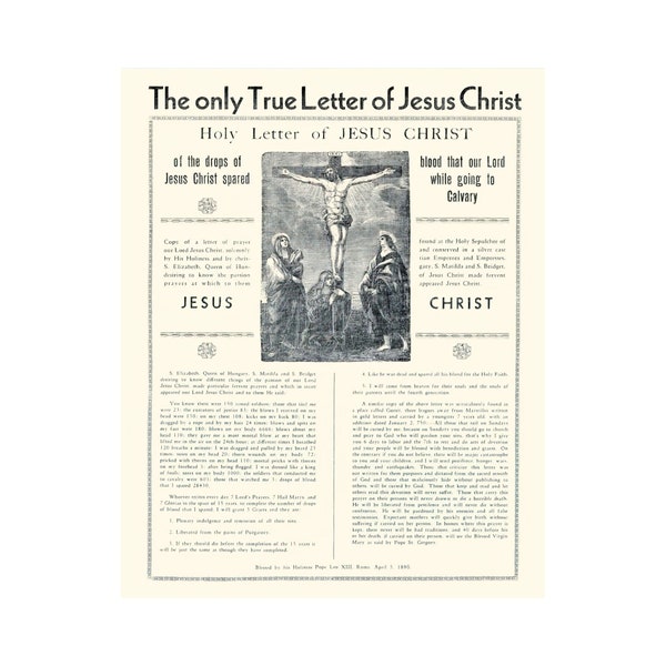 Sacred Letter of Jesus - Etsy