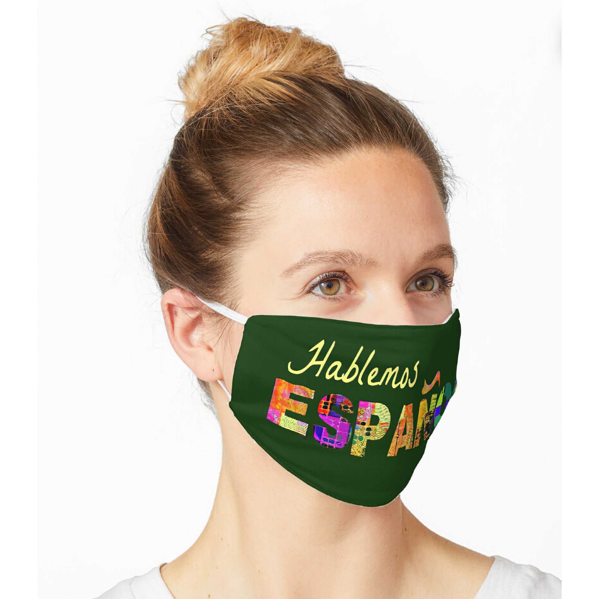 Spanish Teacher Hablemos Espanol Hispanic Culture & Food Mask | Etsy
